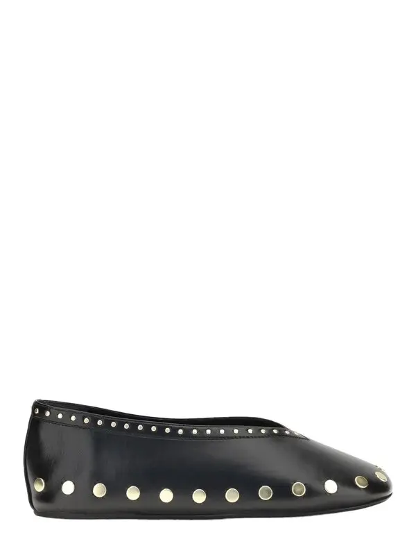 GANNI Jenny Ballerinas With Gold-tone Studs - Black
