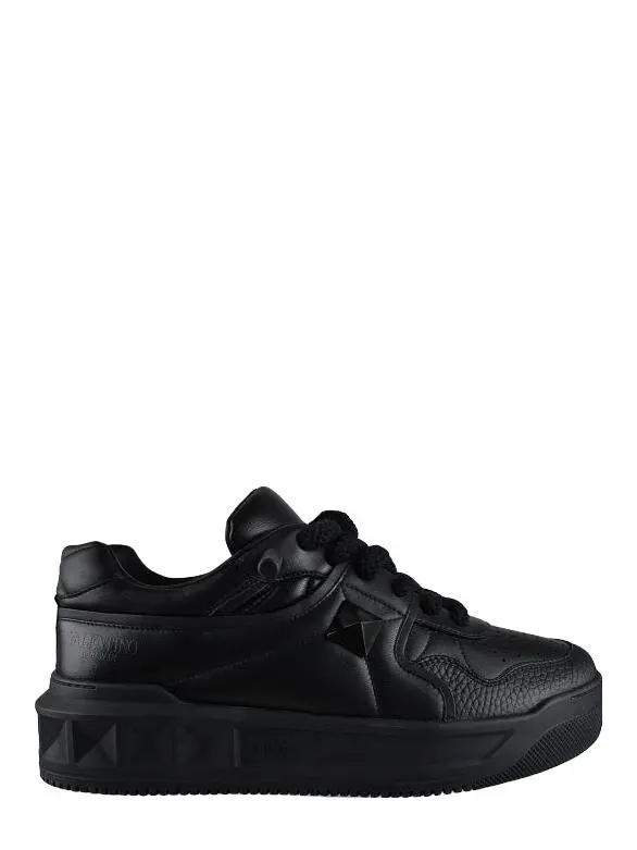 Valentino Garavani One Stud Leather Sneakers - Black