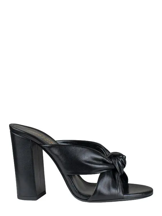 Saint Laurent Leather Loulou Mules - Black