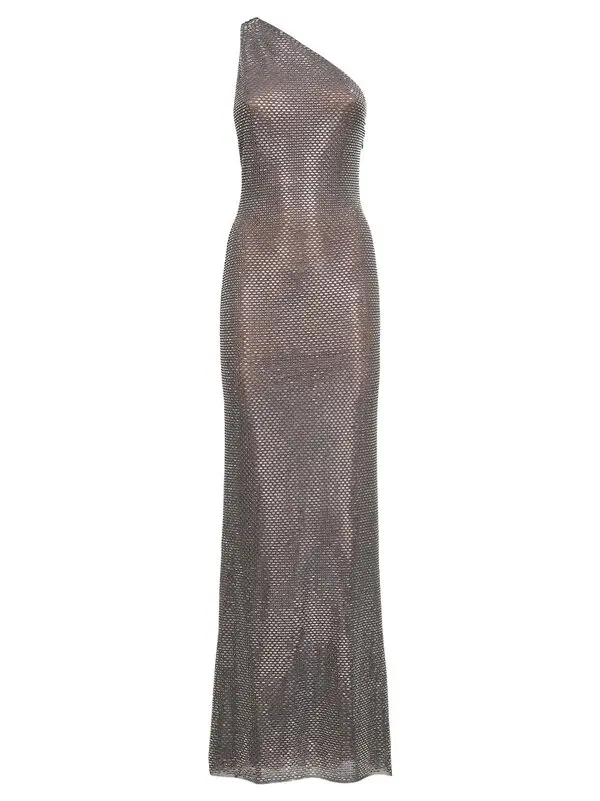 SELF-PORTRAIT One-shoulder Embellished Maxi Dress - Multicolor