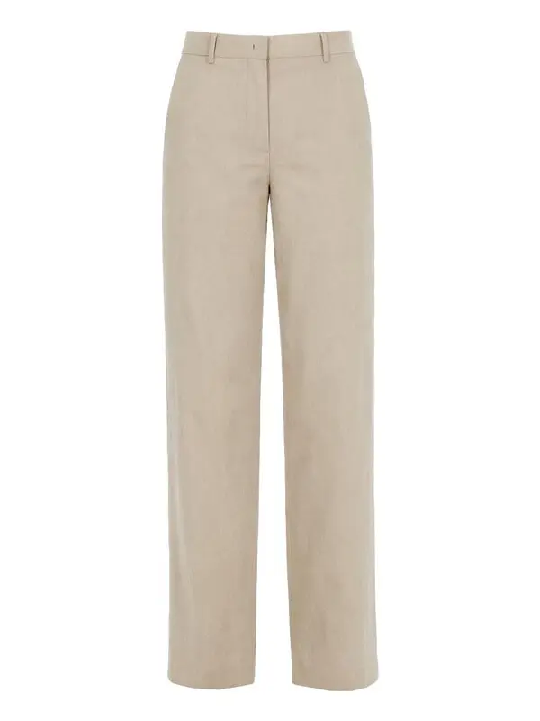 Paul Smith Wide Leg Linen Trousers - Cream