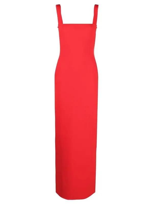 Solace London Red Crepe Textured Dress - Multicolor