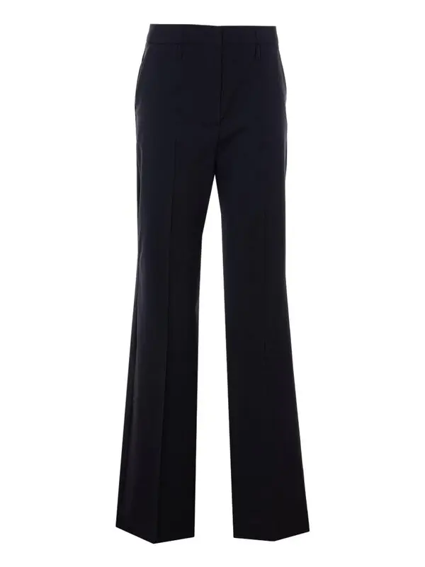 Sportmax Flare Virgin Wool Trousers - Black