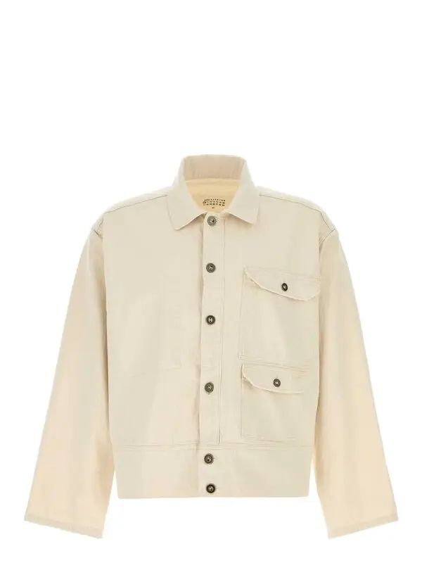 MAISON MARGIELA Melange Sand Denim Jacket - Brown