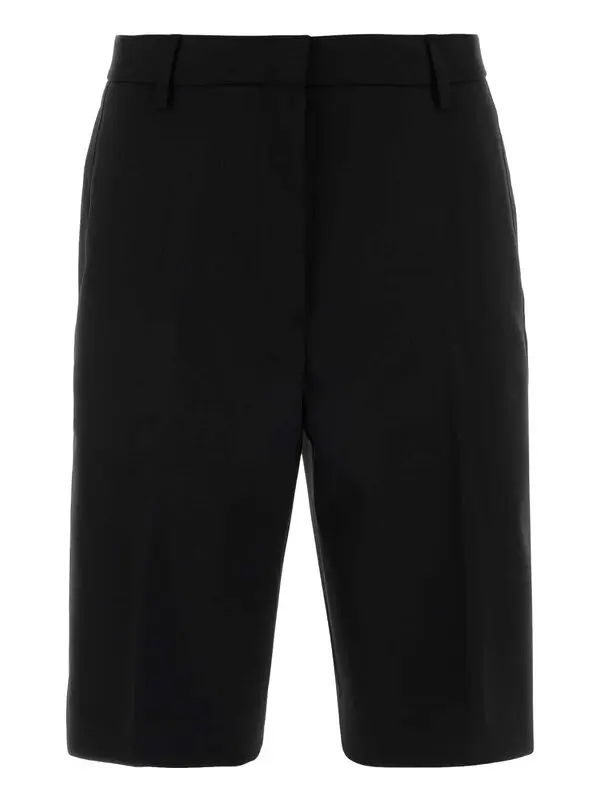 Dries Van Noten Stretch Gabardine Tailored Bermuda Shorts - Black