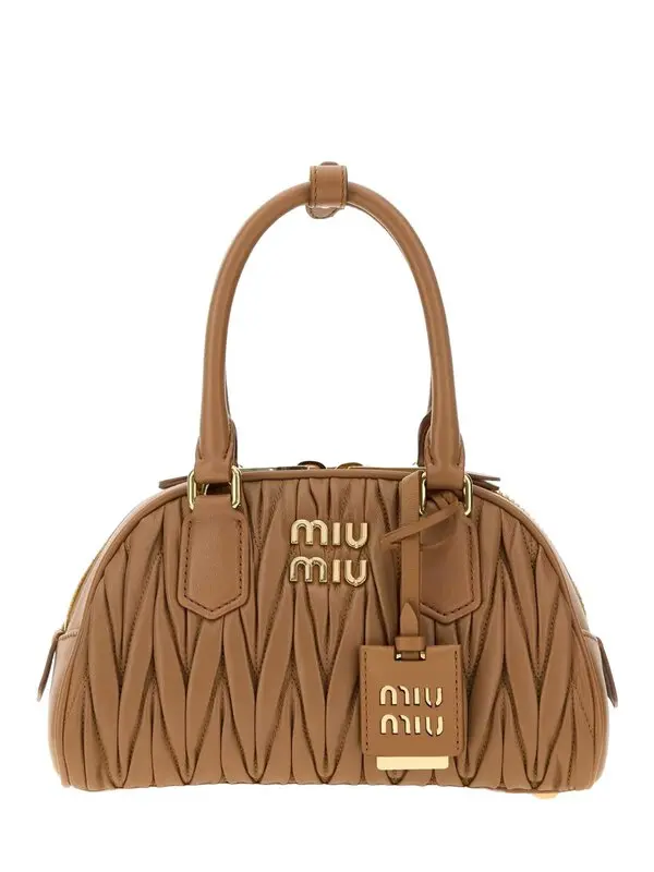 Miu Miu Arcadie Nappa Leather Handbag - Brown