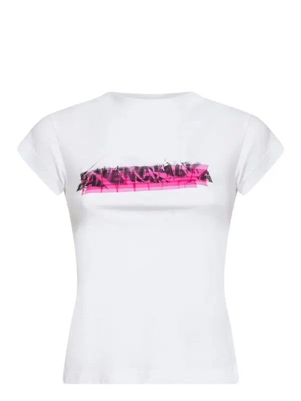 Balenciaga White Messy Spray T-shirt - Multicolor