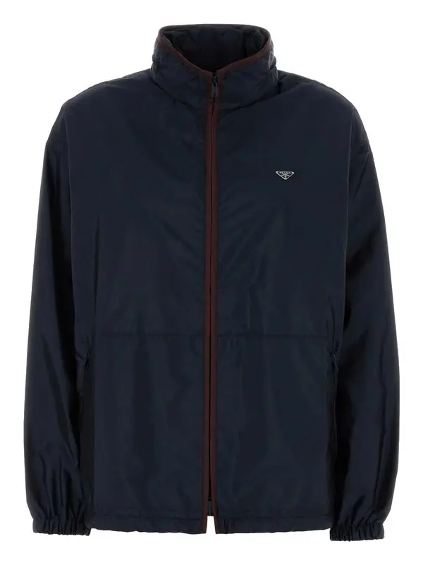 Prada Re-nylon Zip-up Windbreaker Jacket - Blue