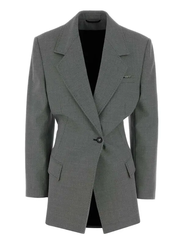 Attico Two Stretch Wool Blend Blazer - Multicolor