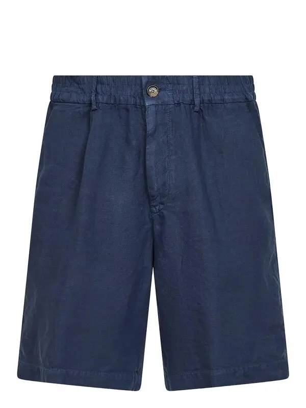 Brunello Cucinelli Denim Linen Gabardine Bermuda Shorts - Multicolor