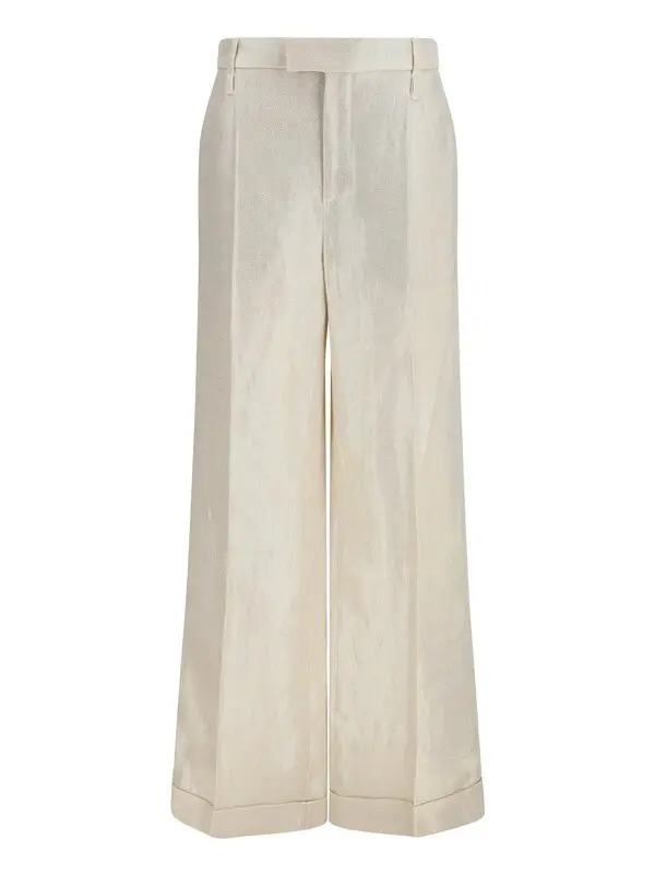 Brunello Cucinelli Linen Tailored Pants - Multicolor
