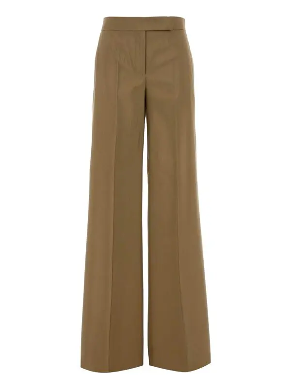 Max Mara Camel Wool Blend Wide-leg Bronte Pant - Brown
