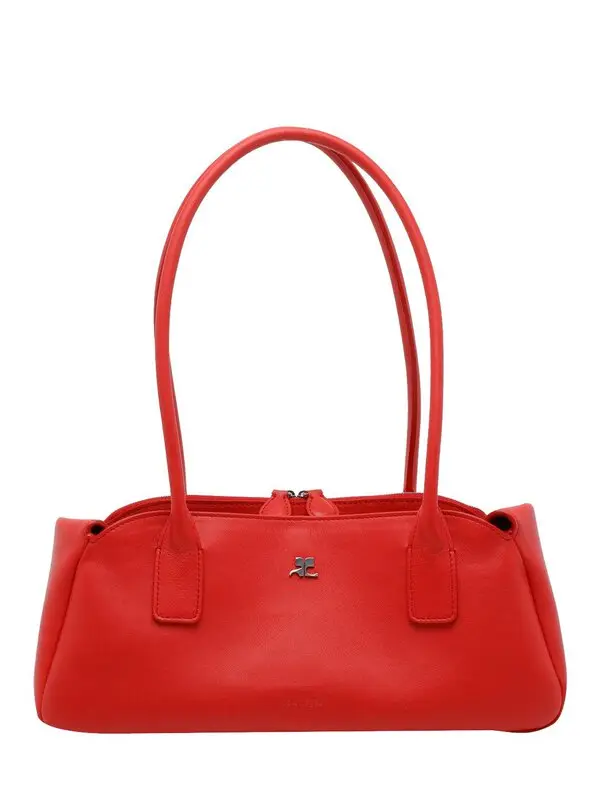 COURREGES Stripe Naplack Shoulder Bag - Red