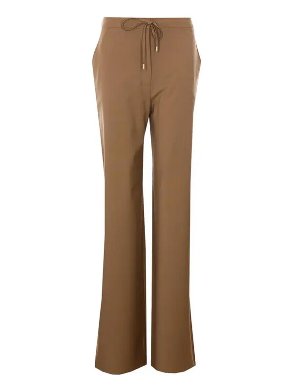 Max Mara Corone Wool Canvas Jogging Trousers - Brown