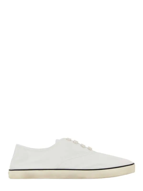 Miu Miu Lace-up Canvas Sneakers - White
