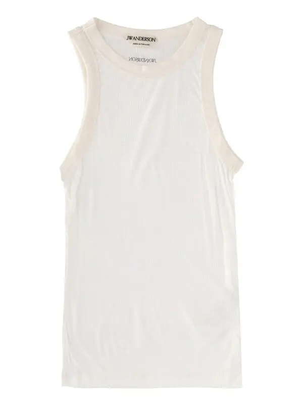 JW Anderson Ribbed Logo Tank Top - White