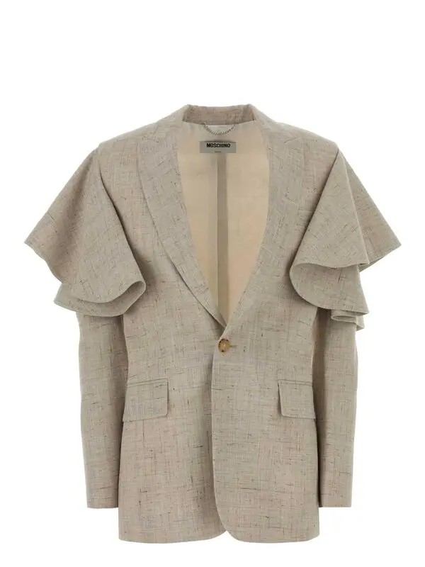 Moschino Melange Sand Jersey Blazer - Brown