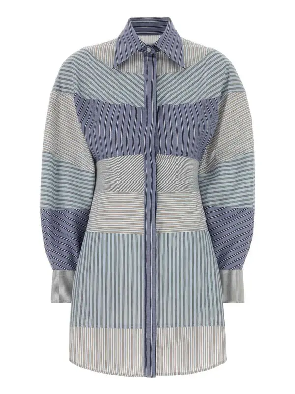 Moschino Embroidered Poplin Shirt Dress - Multicolor