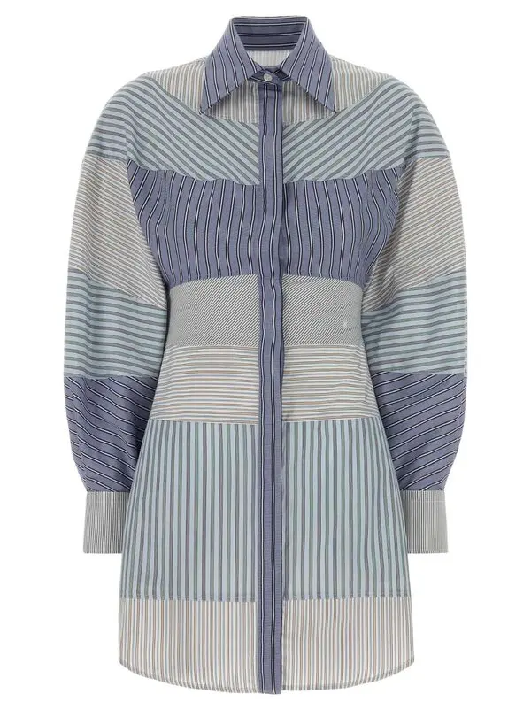 Moschino Embroidered Poplin Shirt Dress - Multicolor
