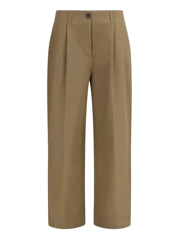 TOTEME Straight-leg Trousers In Organic Cotton - Brown
