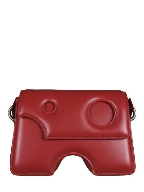Off-White Calf Leather Cut Out Shoulder Bag - Red
