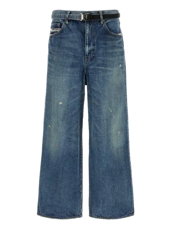 Sacai Wide Leg Denim Jeans - Blue
