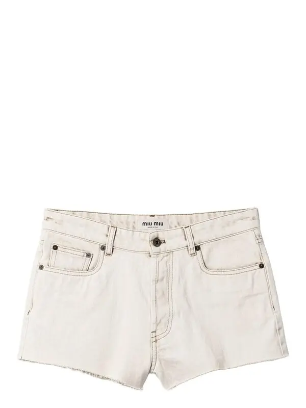 Miu Miu Denim Cotton Shorts - Multicolor