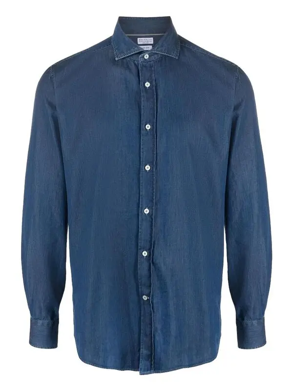 Brunello Cucinelli Shirts - Blue