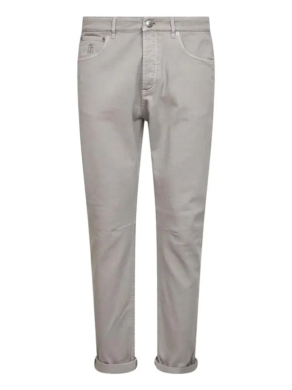 Brunello Cucinelli Light Grey Comfort Denim Leisure Fit Jeans - Multicolor