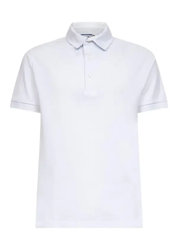 Etro White Cotton Piquet Polo Shirt - Multicolor