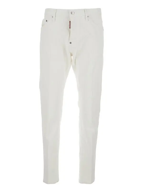 Dsquared2 Five-pocket Cotton Jeans With Back Logo Patch - Multicolor