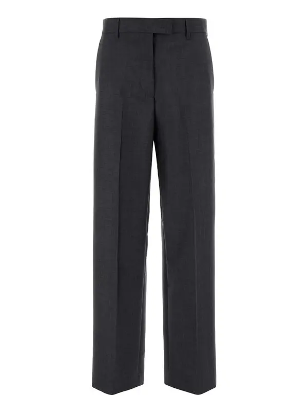 Miu Miu Charcoal Mohair Blend Trousers - Gray