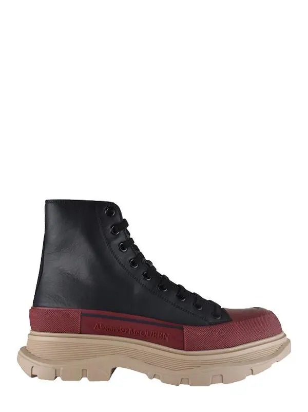 Alexander McQueen Tread Slick High-top Leather Sneakers - Black