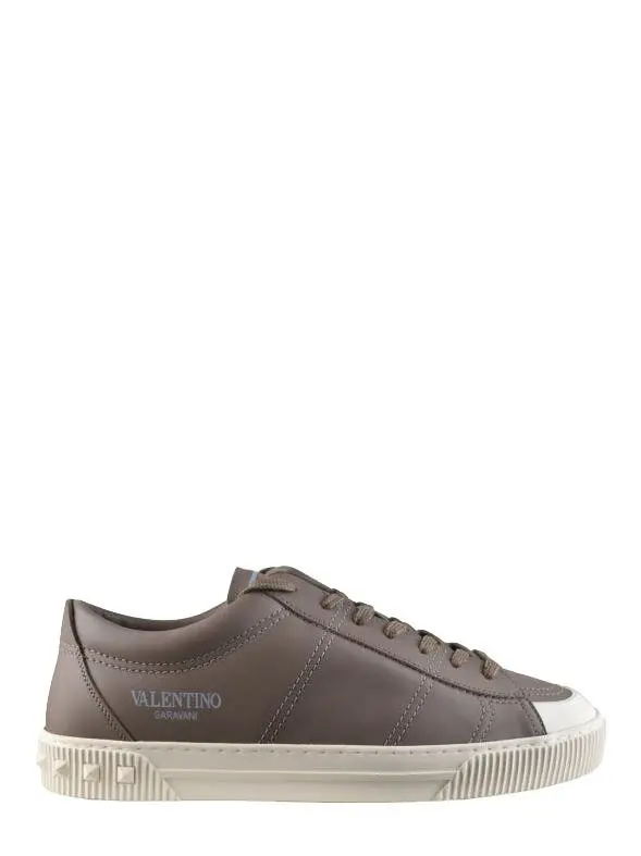 Valentino Garavani Cityplanet Leather Sneakers - Brown