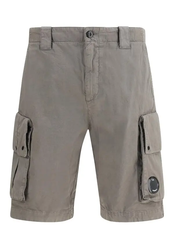 C.P. COMPANY Cotton Gabardine Bermuda Shorts - Gray