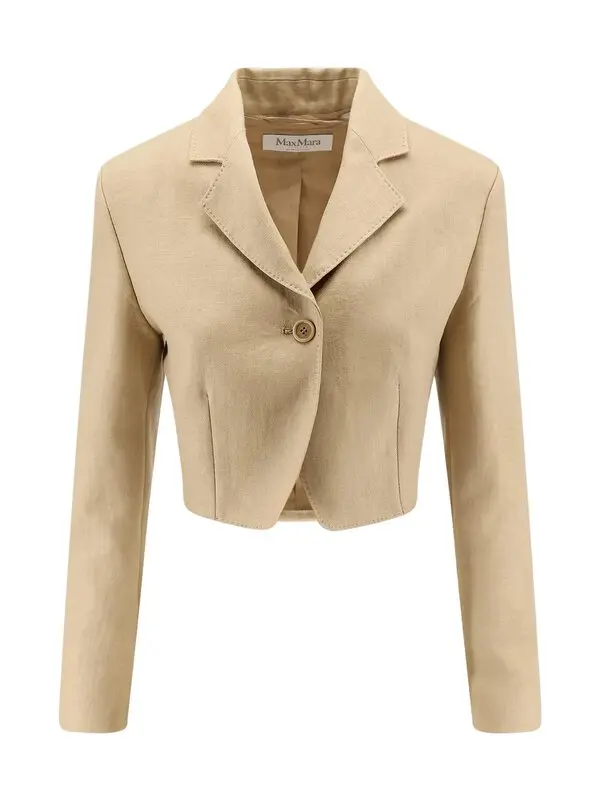 Max Mara Linen Cropped Blazer - Multicolor