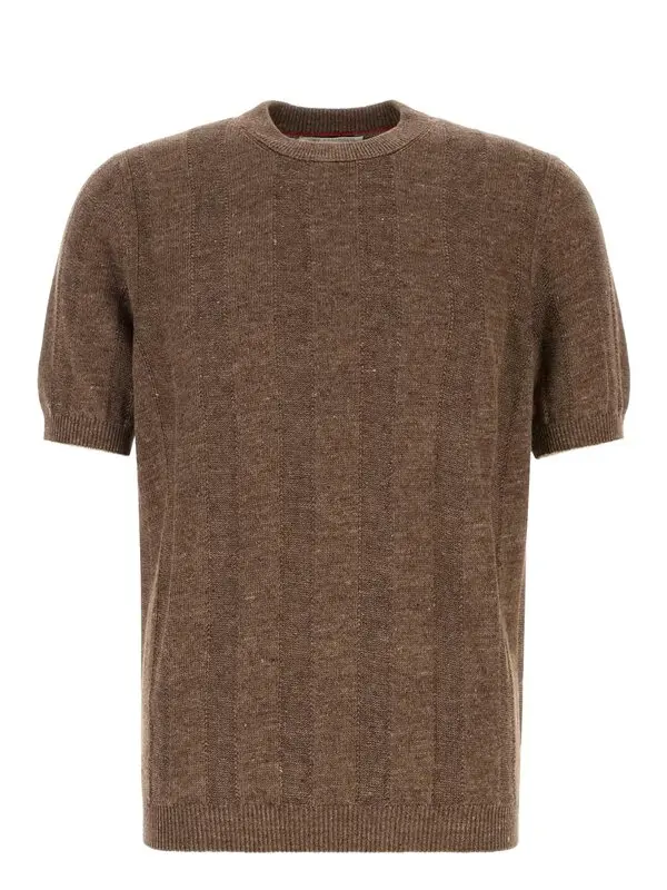 Brunello Cucinelli Knit T-shirt - Brown