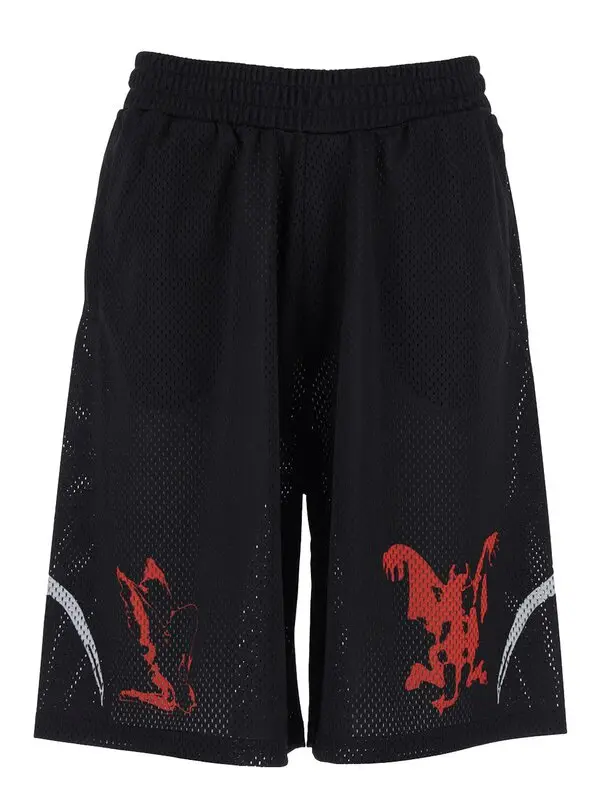 44 LABEL GROUP Perforated Tech Fabric Shorts - Multicolor