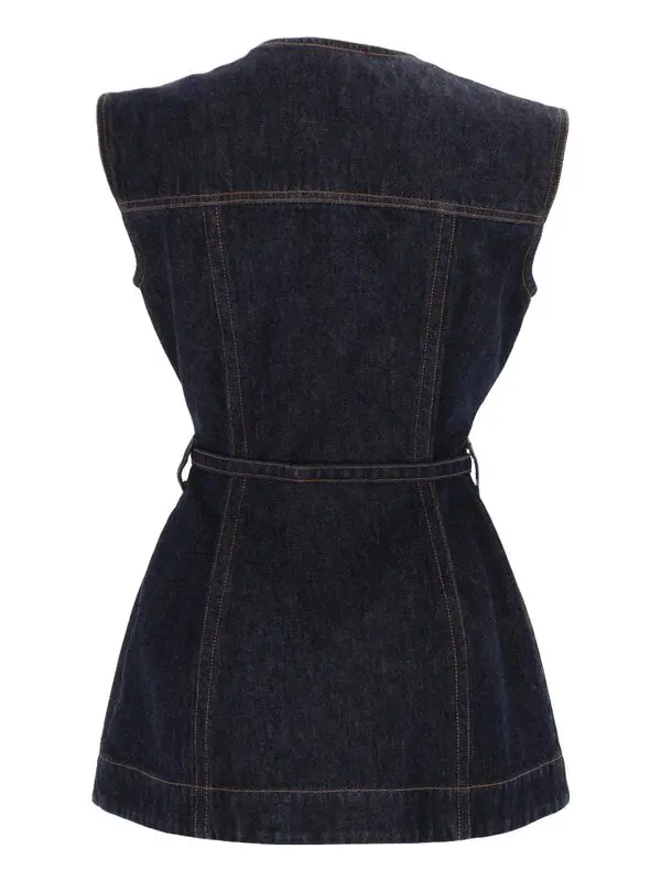 Sportmax Sleeveless Denim Top - Blue