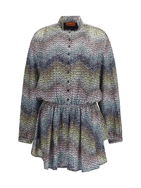 Missoni Long-sleeve Sequined Mini Dress - Multicolor