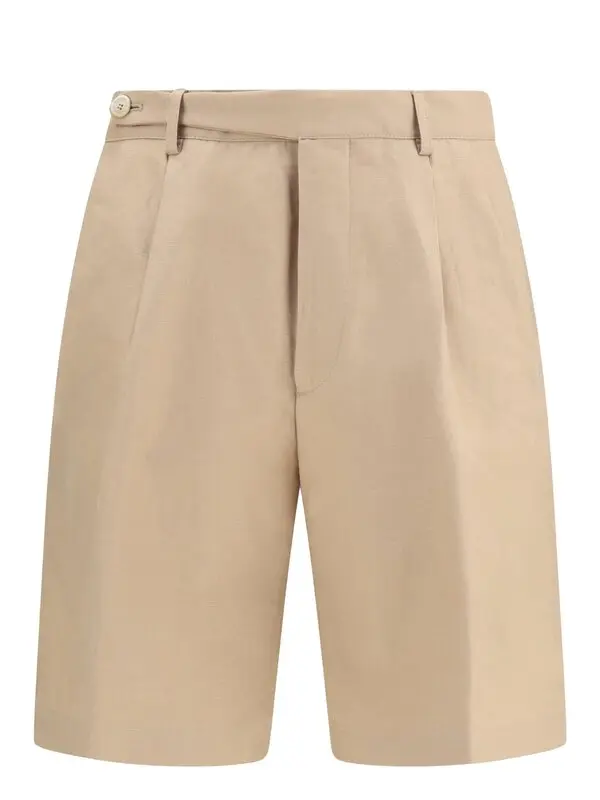 Brunello Cucinelli Cotton And Linen Tailored Shorts - Cream