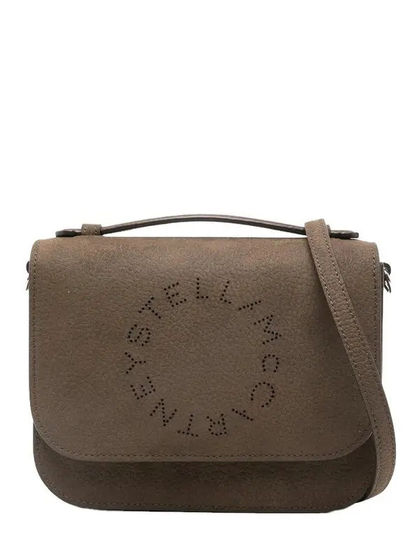 Stella McCartney Textured Logo Lettering Satchel - Brown