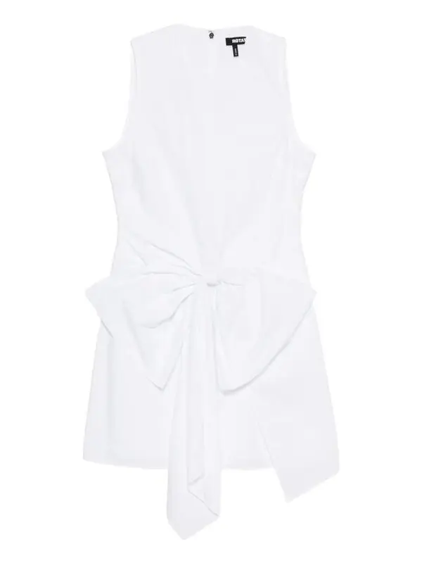 ROTATE BY BIRGER CHRISTENSEN Sleeveless Mini Dress With Bow Detail - White