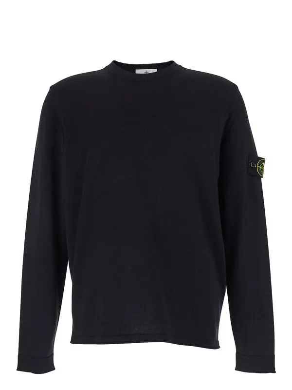 Stone Island Cotton Crewneck Sweater With Logo Patch - Multicolor