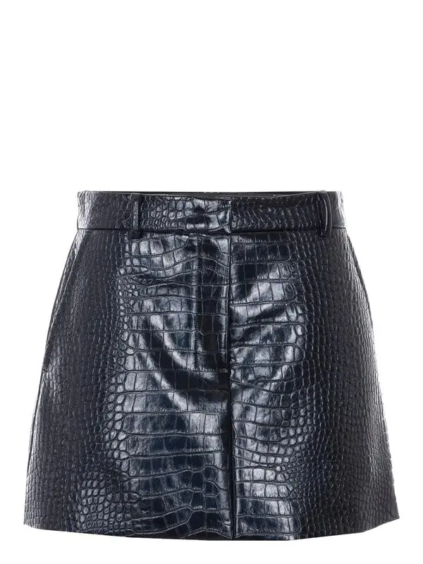 Sportmax Gleba Alligator Effect Paint Mini Skirt - Black