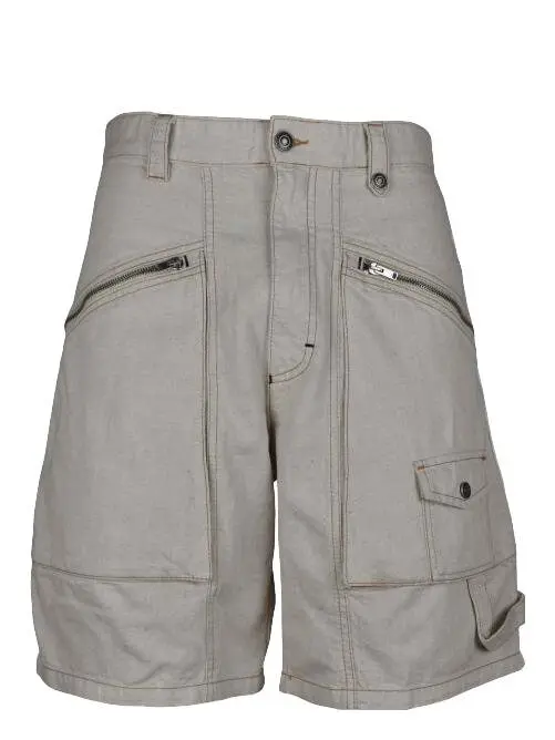 Isabel Marant Étoile Off- Cotton Denim Bermuda Shorts - White