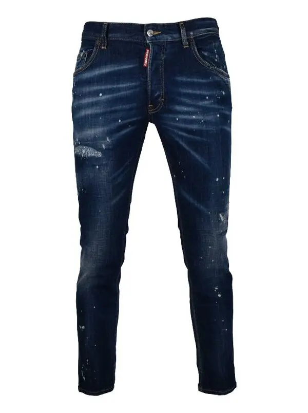 Dsquared2 Cotton Skater Jeans With Distressed Details - Blue