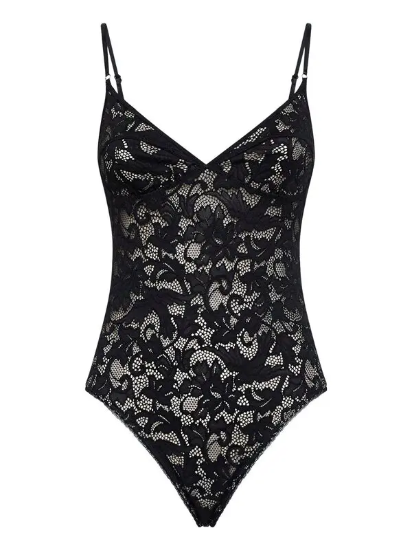 Zimmermann Black Lace Sleeveless Bodysuit - Multicolor