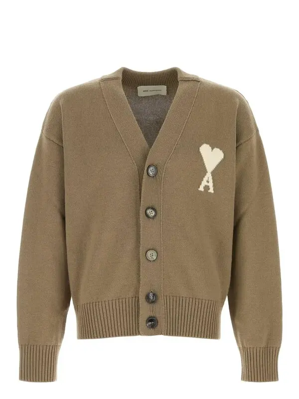 Ami Cardigan With Applique - Brown