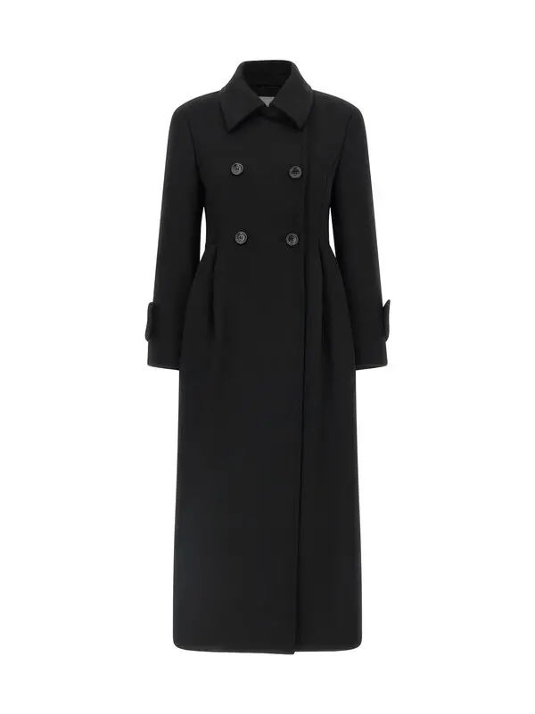 Max Mara Beati1234' Camel Wool Coat - Black